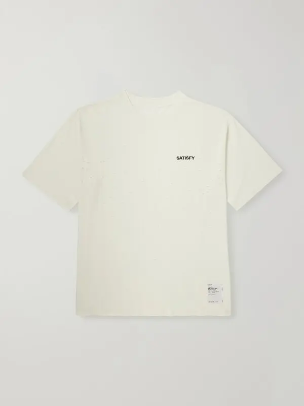Satisfy Logo-print Distressed Mothtech™ Cotton-jersey T-shirt