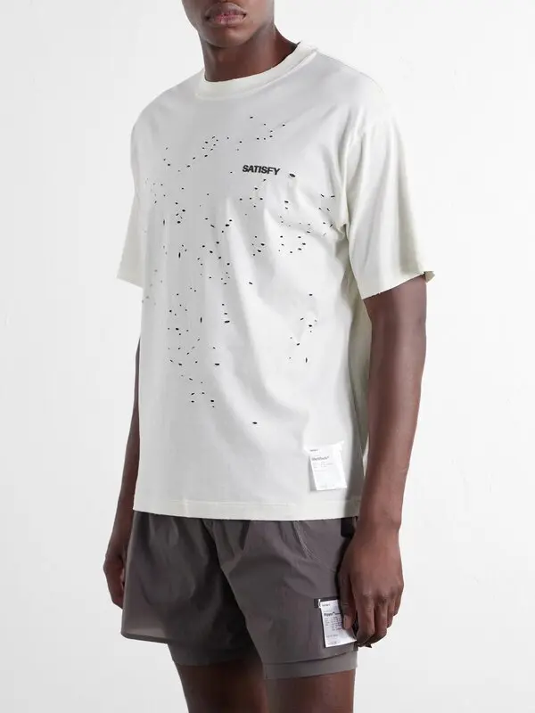 Satisfy Logo-print Distressed Mothtech™ Cotton-jersey T-shirt