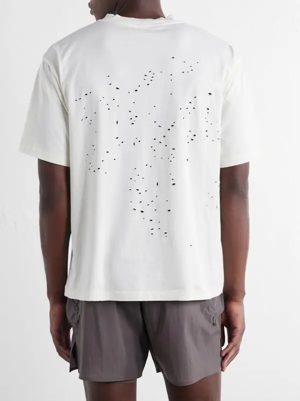 Satisfy Logo-print Distressed Mothtech™ Cotton-jersey T-shirt