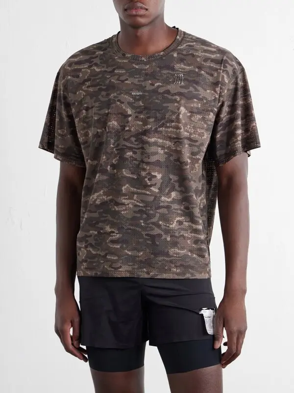 Satisfy Embellished Printed Space-o™ Mesh T-shirt