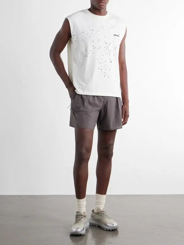 Satisfy Distressed Logo-print Mothtech™ Organic Cotton-jersey Tank Top
