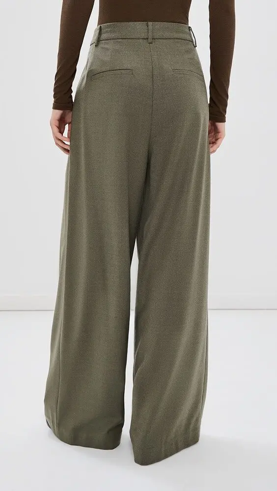 Tibi Cozy Flannel Triple Pleat Pants