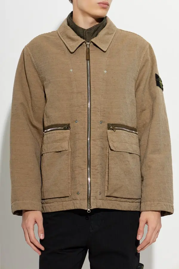 Stone Island Insulated Jacket With Logo Patch