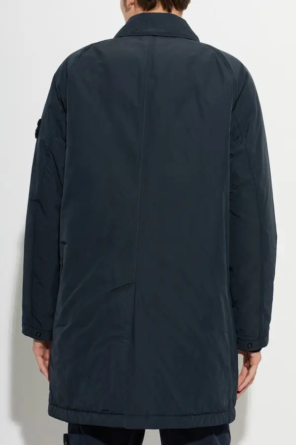 Stone Island Insulated Coat With Logo Patch