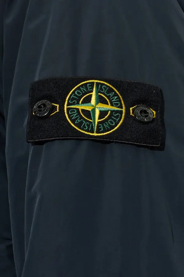 Stone Island Insulated Coat With Logo Patch