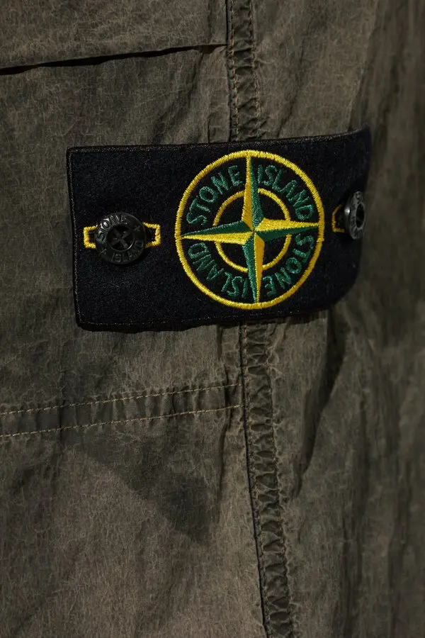 Stone Island Straight-leg Trousers With Logo Patch