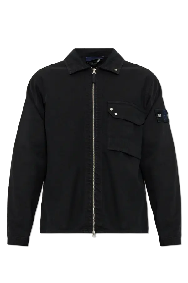 Stone Island Denim Jacket With Logo Patch