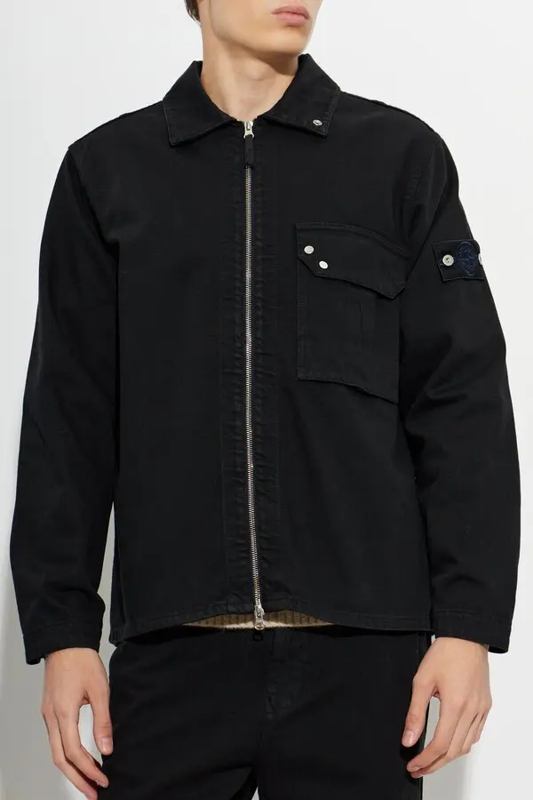 Stone Island Denim Jacket With Logo Patch