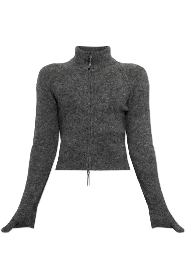 ROA Cardigan With Stand-up Collar