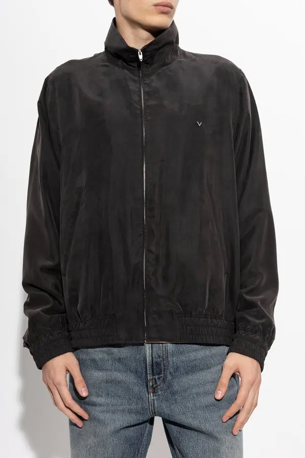 Valentino Garavani Silk Jacket With A Stand-up Collar