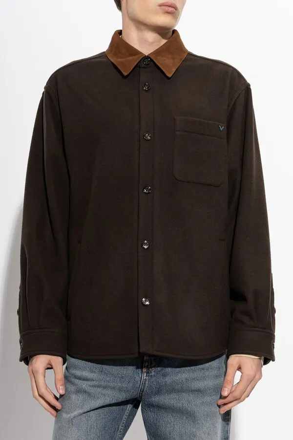 Valentino Garavani Wool Jacket With Suede Collar