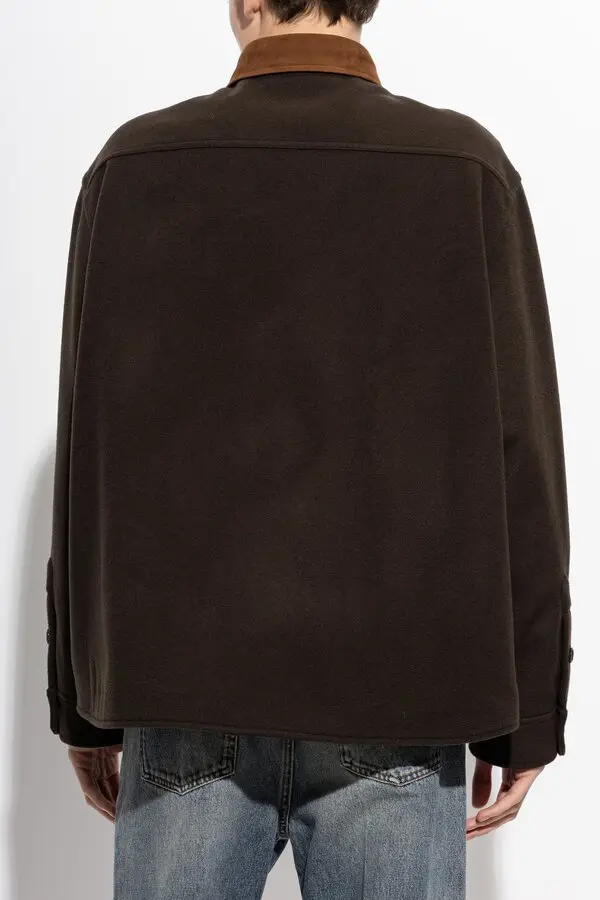 Valentino Garavani Wool Jacket With Suede Collar