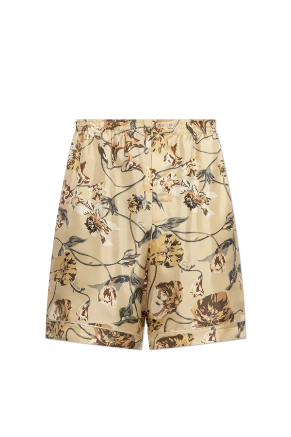 Kenzo Silk Shorts With Floral Motif