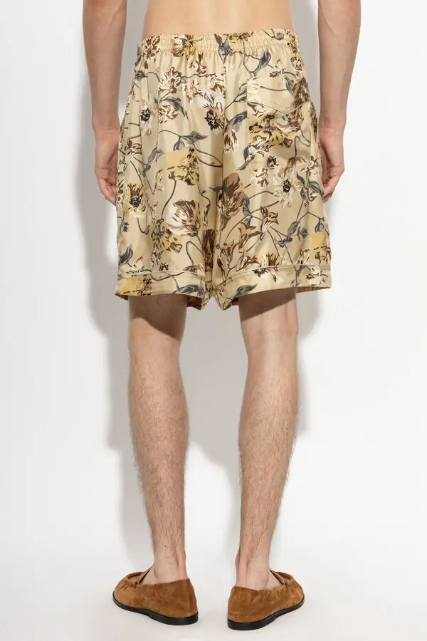 Kenzo Silk Shorts With Floral Motif