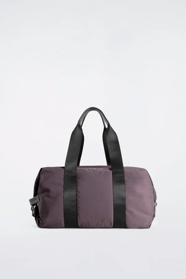 Cos Leather-detail Duffel Bag Nylon - Brown