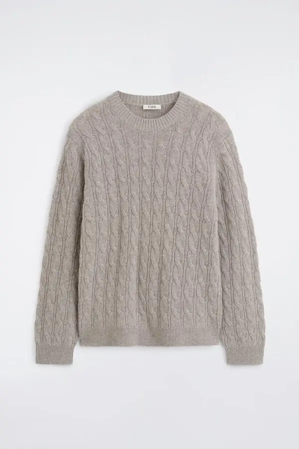 Cos Cable-knit Cashmere Crew-neck Sweater