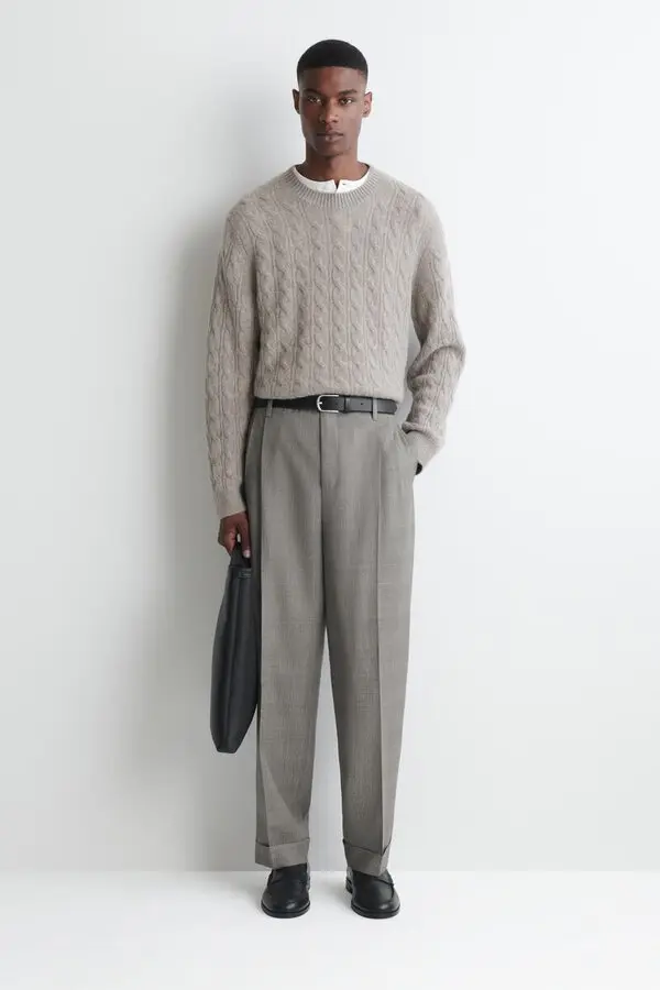 Cos Cable-knit Cashmere Crew-neck Sweater