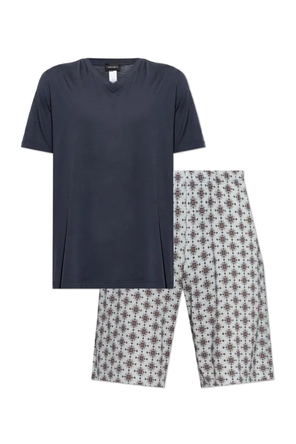 Hanro Two-piece Pyjamas From The ‘night & Day’ Collection - Navy Blue