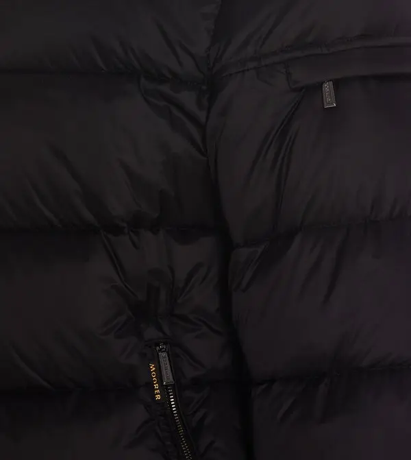 MOORER Brett-sh Hooded Zipped Down Jacket - Black