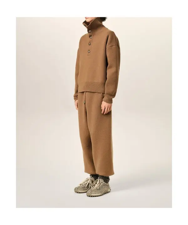 AMI Paris High Buttoned Collar Sweater
