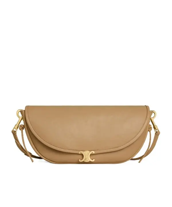 Celine Little Halfmoon Soft Triomphe In Supple Shiny Lambskin