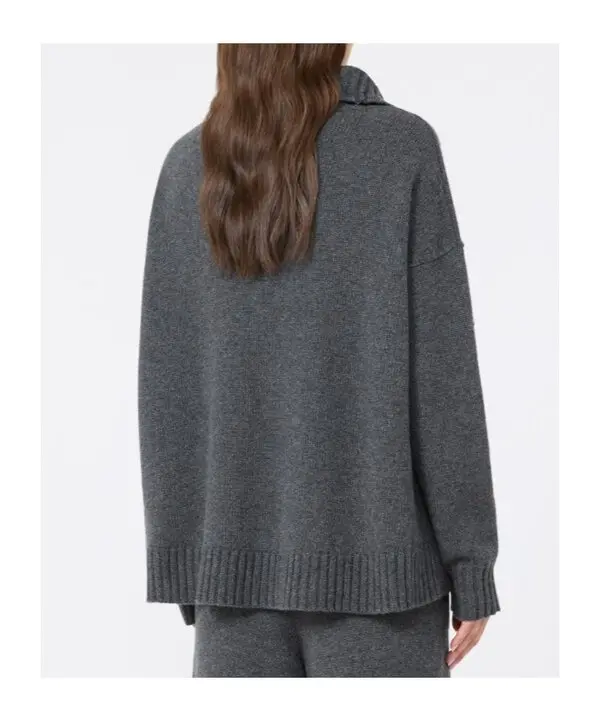 Max Mara Half-zipped Long-sleeved Jumper - Dark Gray