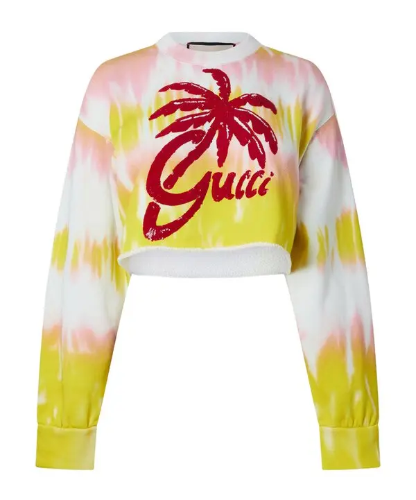 Gucci Tiedye Cropped Crewneck Sweatshirt