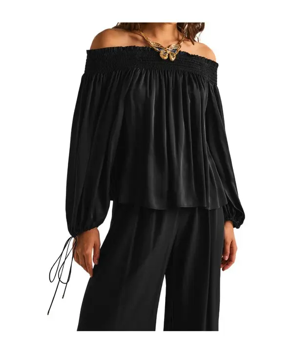 Chloé Offtheshoulder Satin Top With Elastic Neckline