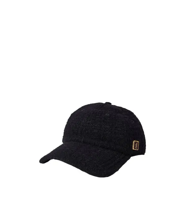 Saint Laurent Texturedfabric Baseball Cap - Black