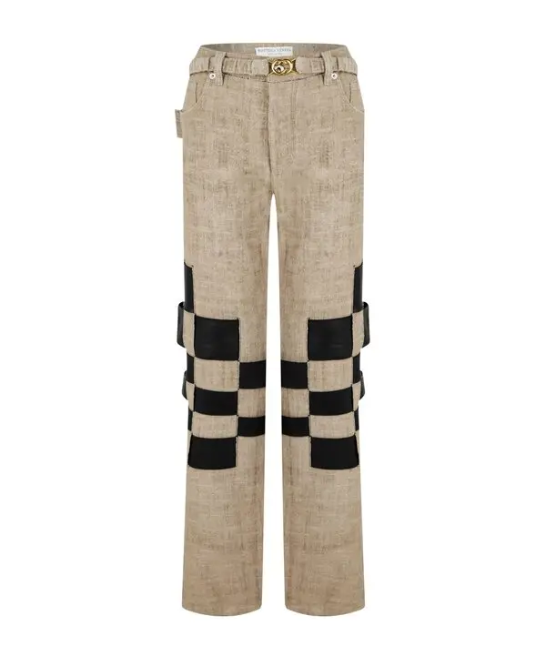 Bottega Veneta Check Straight Cargo Pants - No