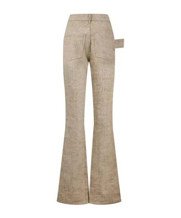 Bottega Veneta Linentextured Highwaisted Flare Pants