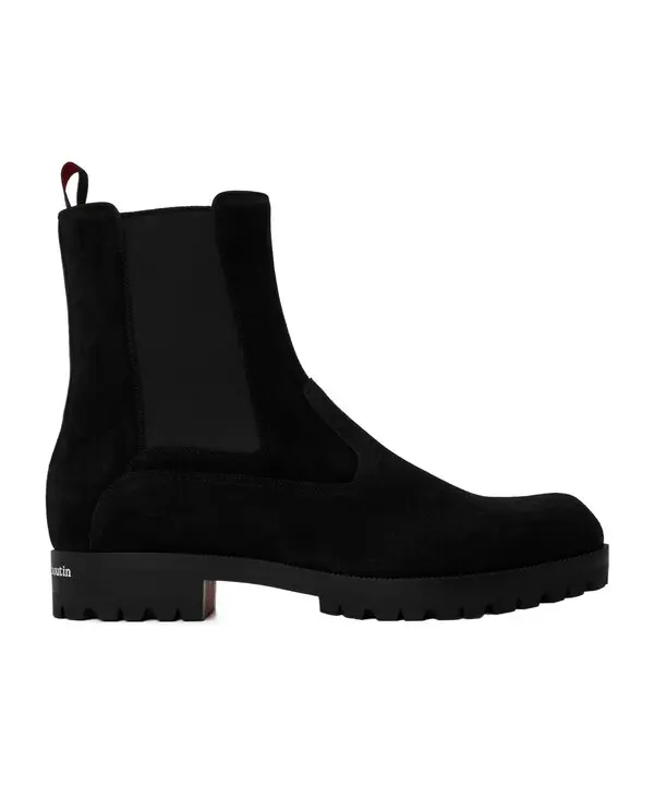 CHRISTIAN LOUBOUTIN Suede Chelsea Ankle Boots