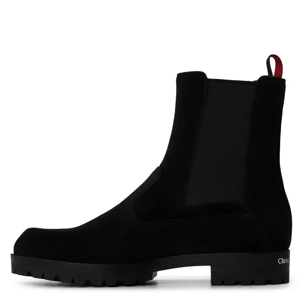 CHRISTIAN LOUBOUTIN Suede Chelsea Ankle Boots