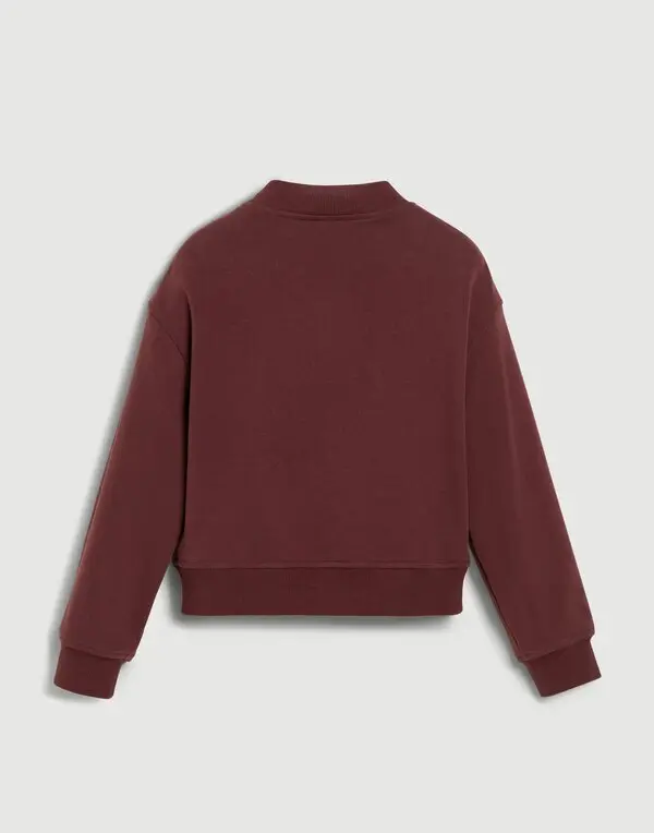 Brunello Cucinelli Cotton Smooth French Terry Bomber-style Sweatshirt With Dazzling Logo