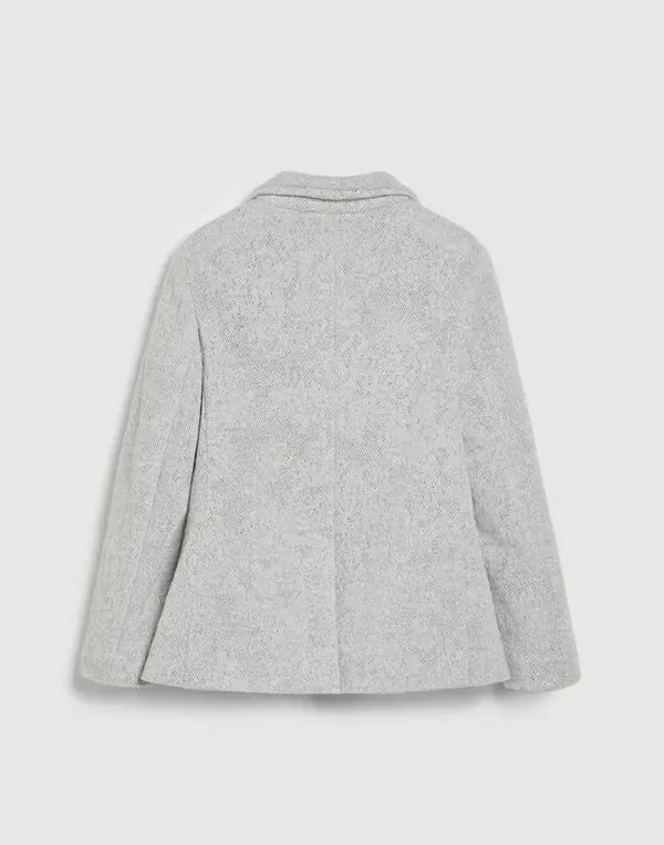 Brunello Cucinelli Lace Flowers Jersey Blazer In Sparkling Virgin Wool And Cashmere