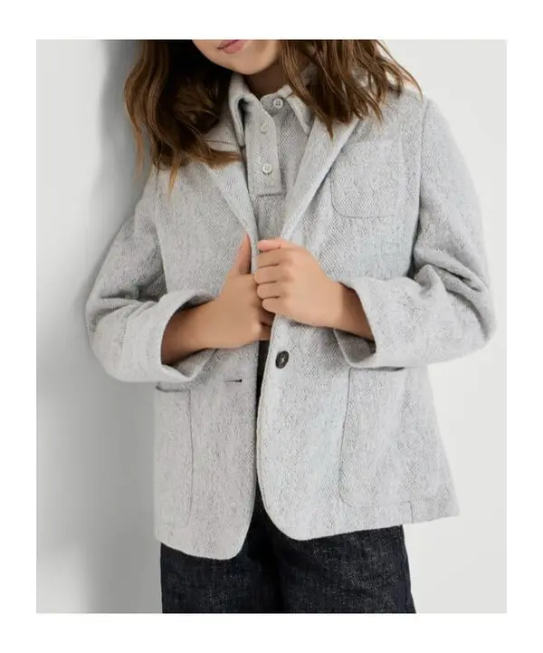 Brunello Cucinelli Lace Flowers Jersey Blazer In Sparkling Virgin Wool And Cashmere