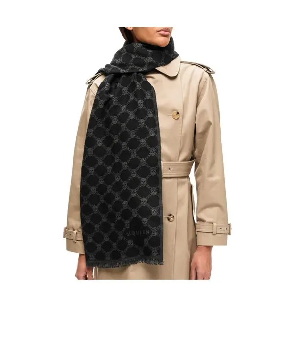 Alexander McQueen Toned Jacquard Knit Scarf