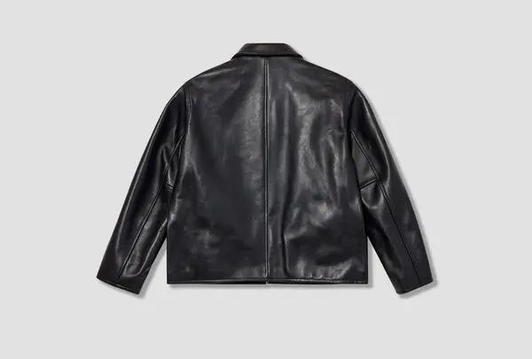 A.PRESSE Sports Leather Jacket