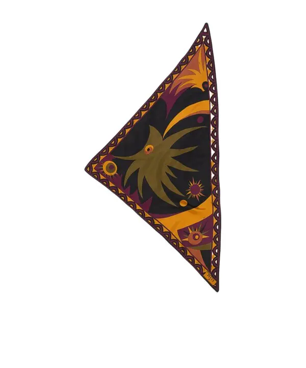 Emilio Pucci Mixed Print Padded Triangle Scarf - Black