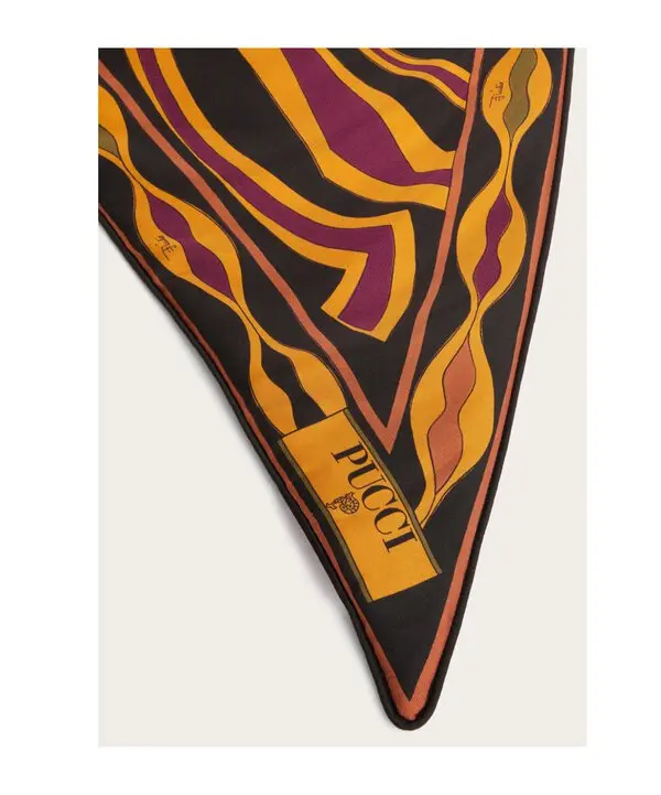 Emilio Pucci Mixed Print Padded Triangle Scarf - Black