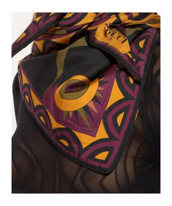 Emilio Pucci Mixed Print Padded Triangle Scarf - Black