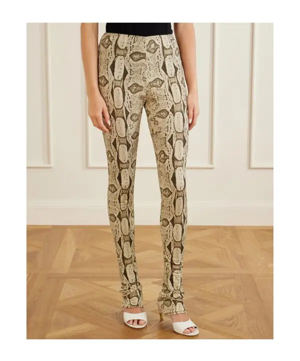 Gucci Snake-print Casual Trousers - Gray