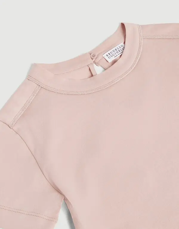 Brunello Cucinelli Cotton Jersey T-shirt With Sparkling Piping