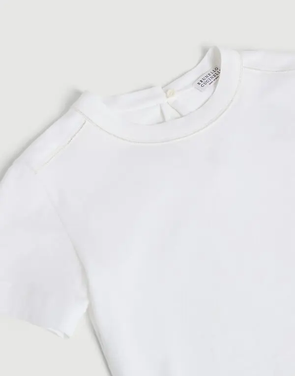 Brunello Cucinelli Cotton Jersey T-shirt With Sparkling Piping