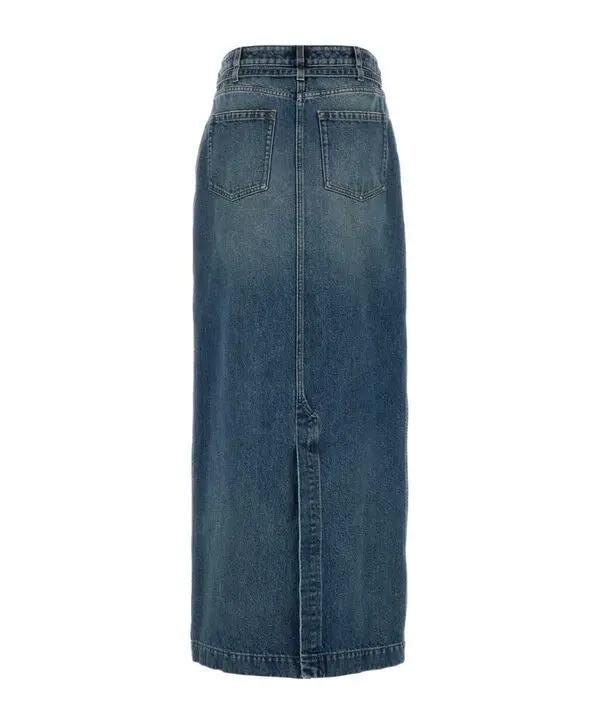 Dries Van Noten Front-slit Denim Skirt