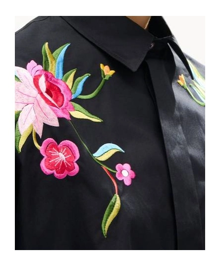 Kenzo Wildflower' Embroidered Short Sleeve Shirt In Cotton Poplin