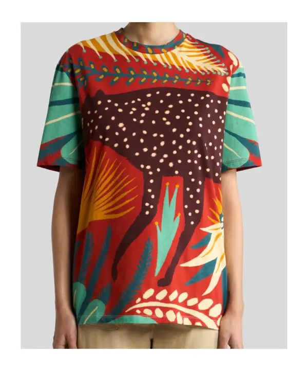 Etro X Tabby Booth Long Cotton T-shirt With Placed Print