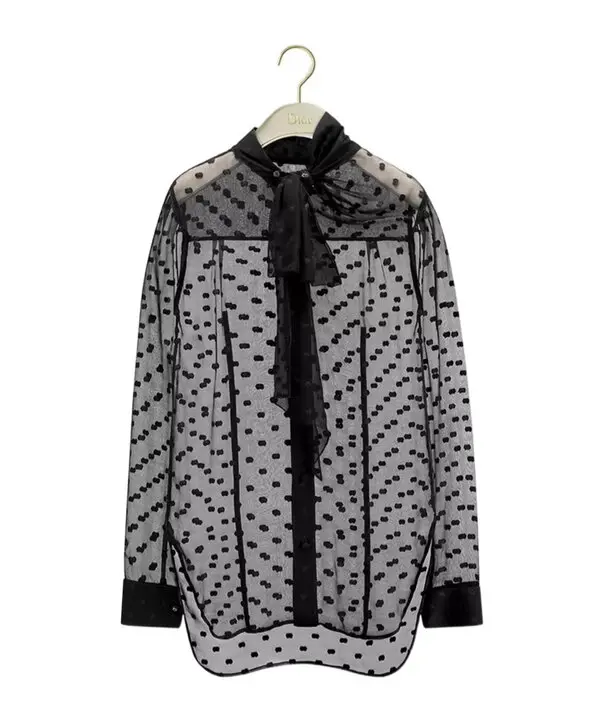 Dior Sheer Blouse With Tied Collar