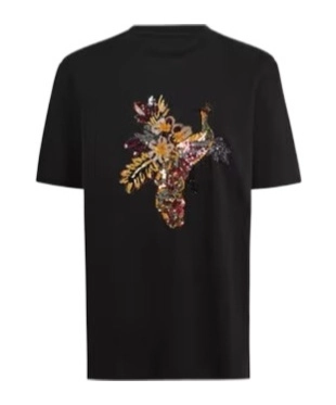 Etro Cotton T-shirt With Peacock Embellishment