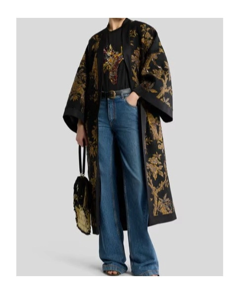 Etro Cotton T-shirt With Peacock Embellishment